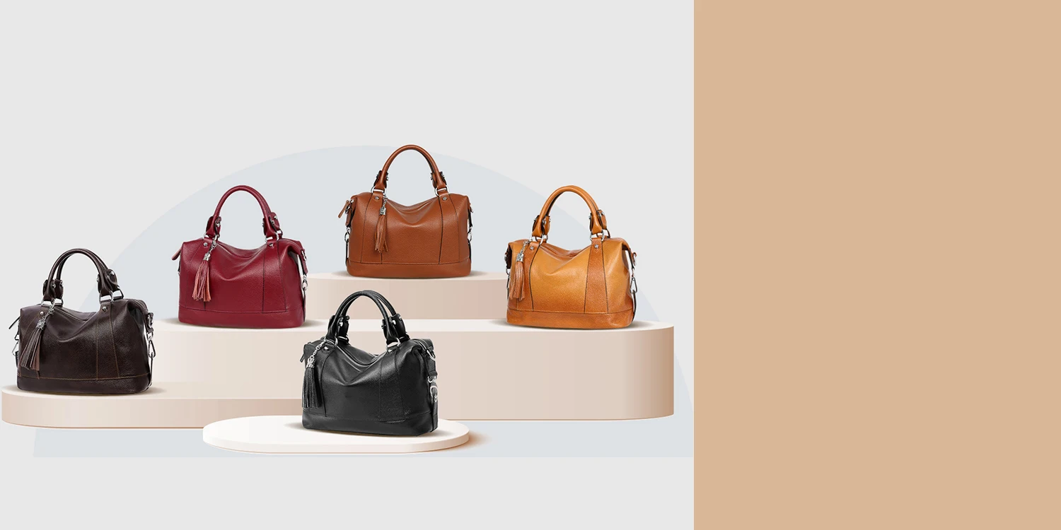 HESHE Genuine Leather Handbags - Stylish & Durable
